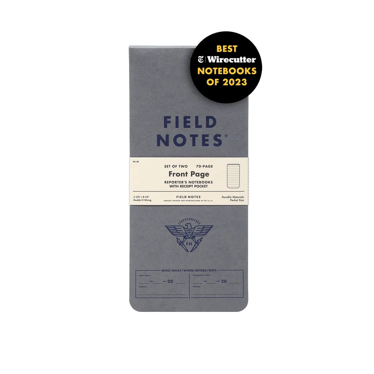 Field Notes Front Page Reporters Notebook - Field Notes Australia ...