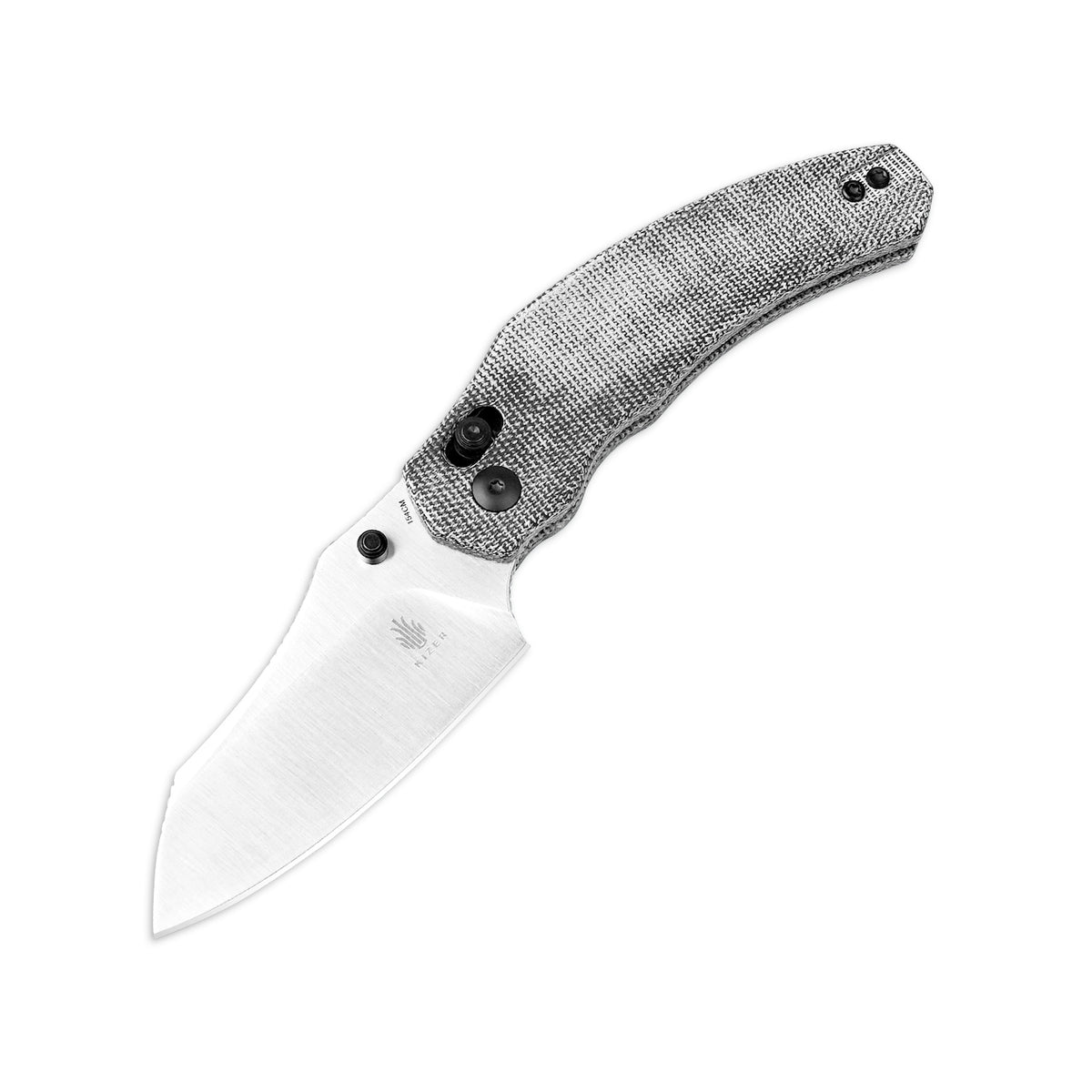 Kizer Bulldog Black Canvas Micarta 154CM Steel Folding O.Sho Designed ...