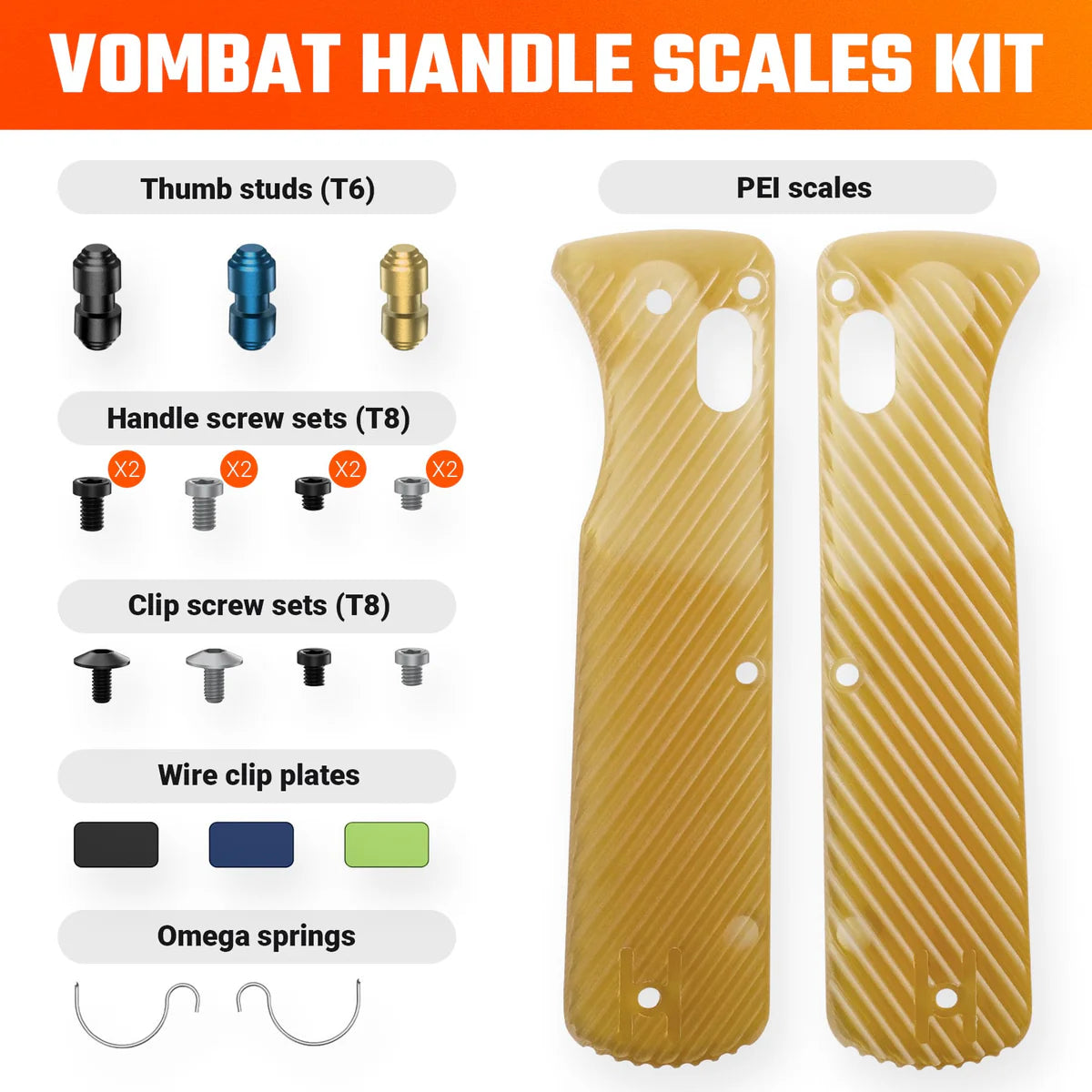 Vombat Handle Scales - Ultem/PEI | Vosteed – Adventure Carry