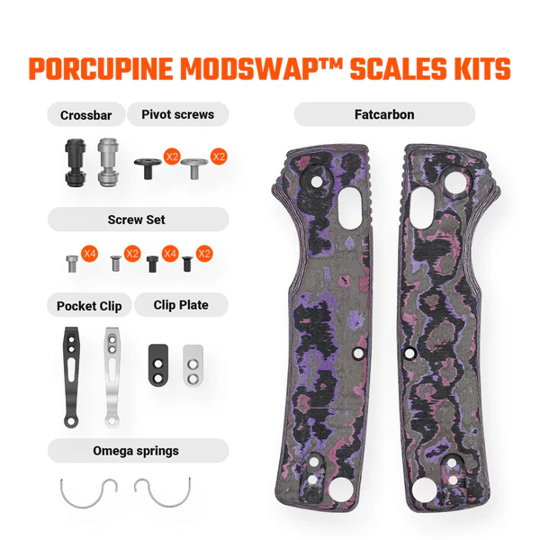 Vosteed Porcupine ModSwap™ Handle Scales Kit Fat Carbon Purple Haze ...